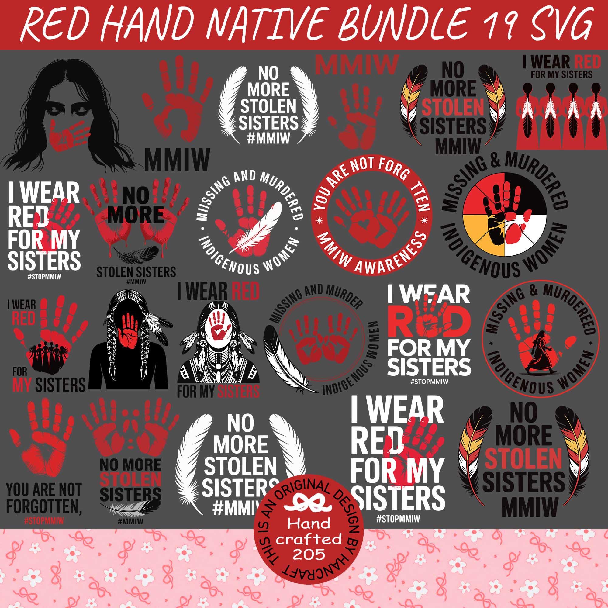 Red Hand Native Bundle 19 Svg, Native Png, Indian Svg, Human Rights Svg ...