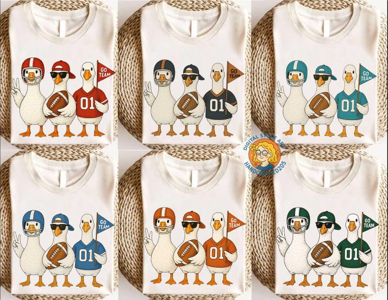 Funny Football Goose Bundle Png, Retro Football Png, Game Day Png ...