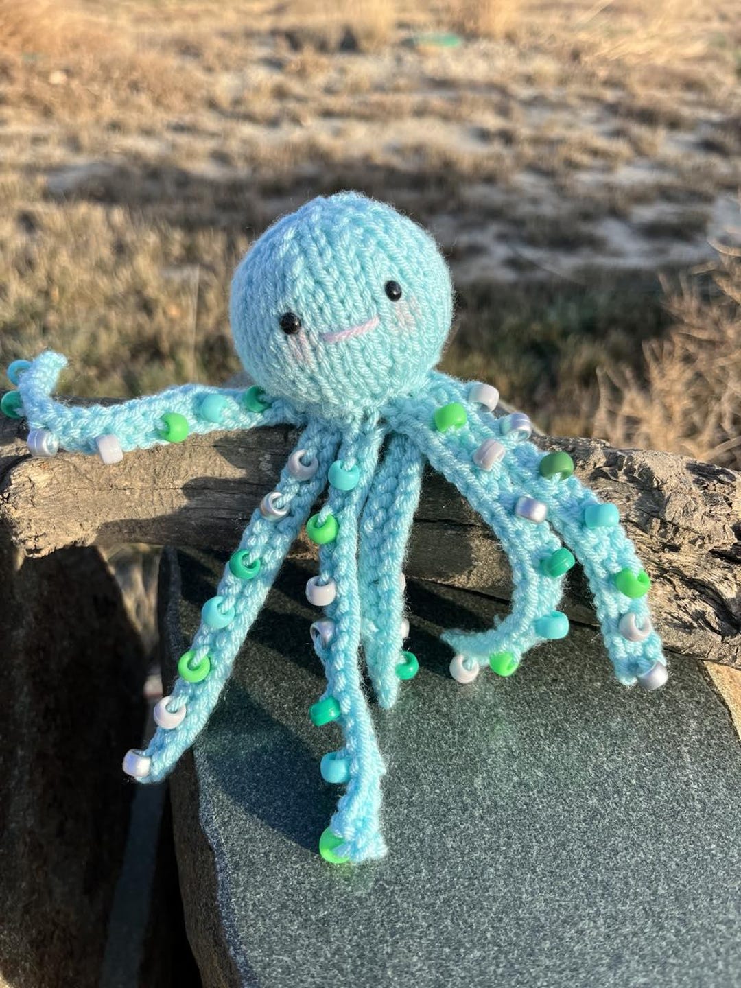 Beaded Fidget Octopus Pattern- Easy and Fast. Knit Not Crochet. Great ...