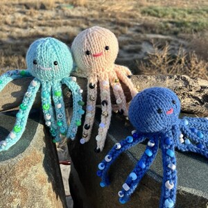 Beaded Fidget Octopus Pattern- Easy and Fast. Knit Not Crochet. Great ...
