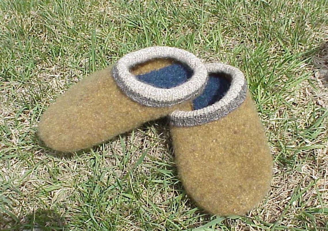 Felted Slipper Scuff Pattern Made From Wool Sweater CUT SEW FELT - Etsy