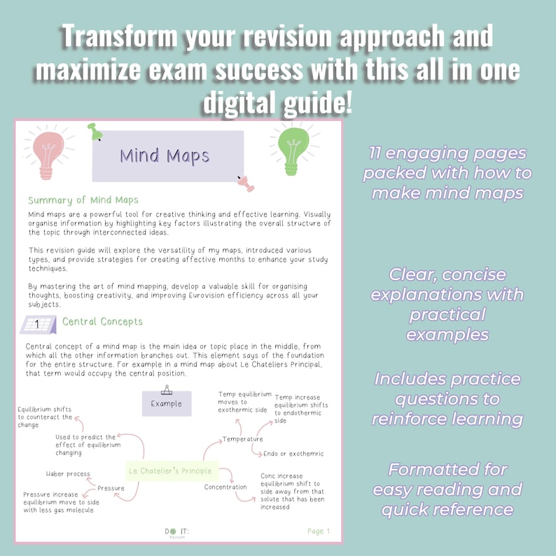 Mind Map Revision Guide - Etsy