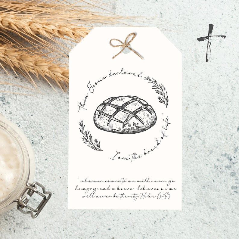 Sourdough Bread Gift Tag – Printable Bread of Life John 6:35 Bible ...
