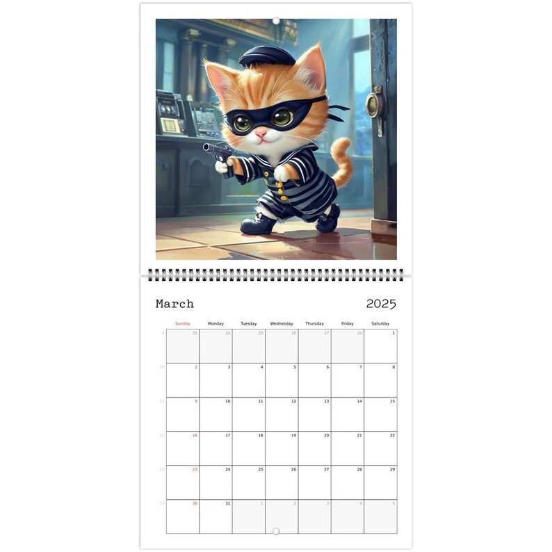 Cute Orange Kitten Wall Calendar 2025 (US & CA) - Etsy