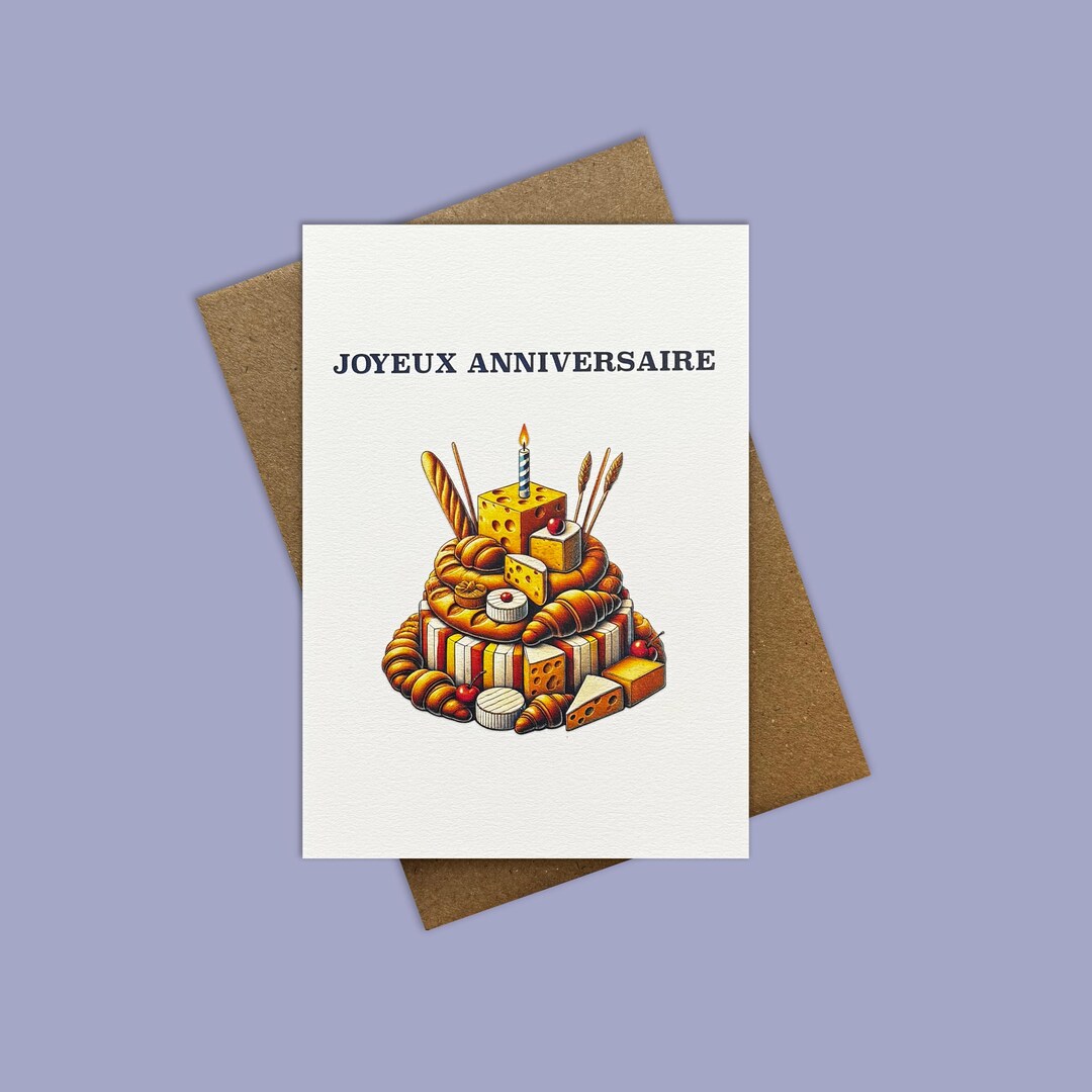 Happy Birthday in French, French Birthday Card, Joyeux Anniversaire ...