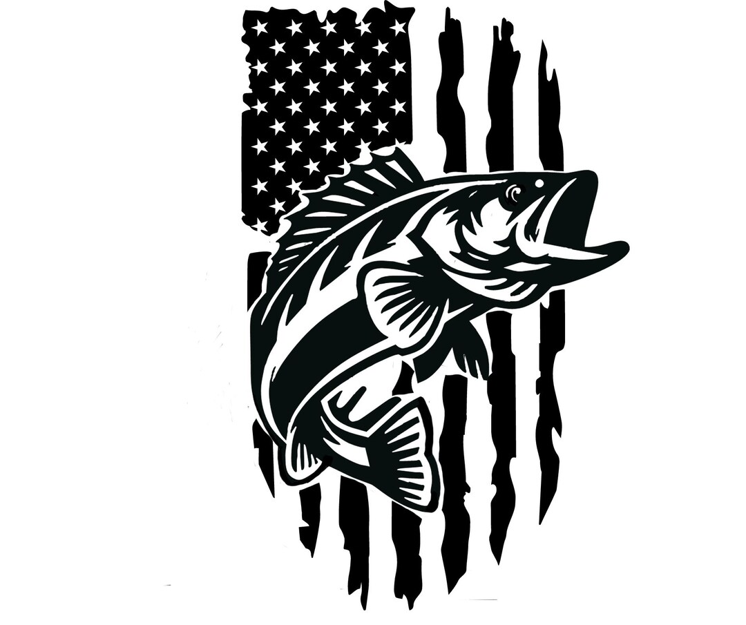 American Flag Walleye Sticker: Car, Truck, Tumbler Decal - Etsy