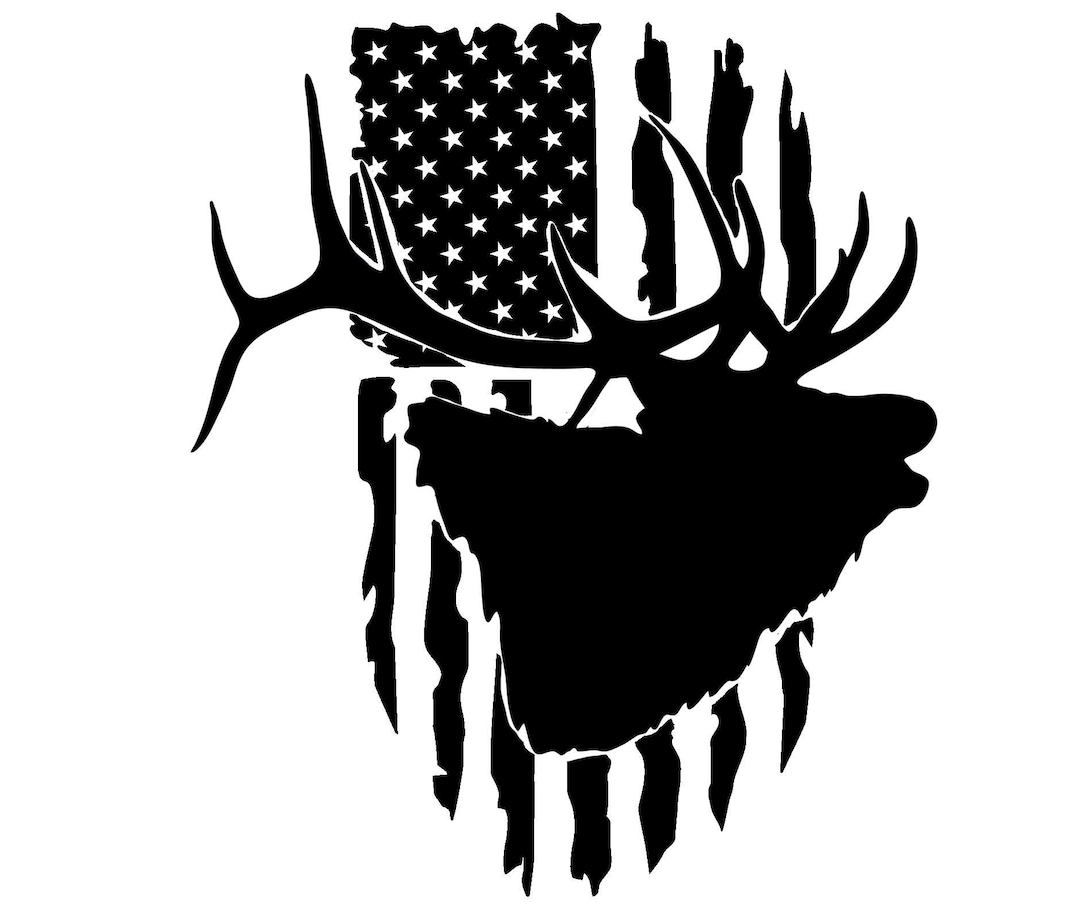 American Flag Elk Sticker: Vinyl Truck Decal, Hunting Gift - Etsy