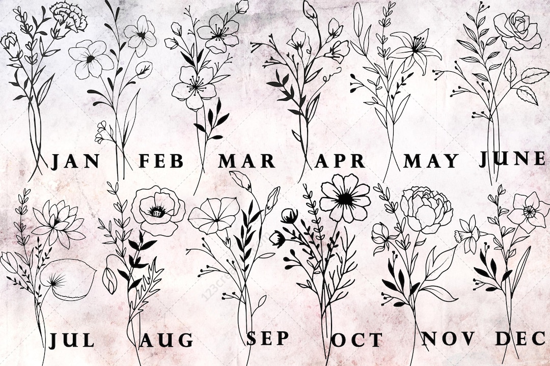 Birth Month Flower Bouquet Sticker: Custom Vinyl Car Decal - Etsy