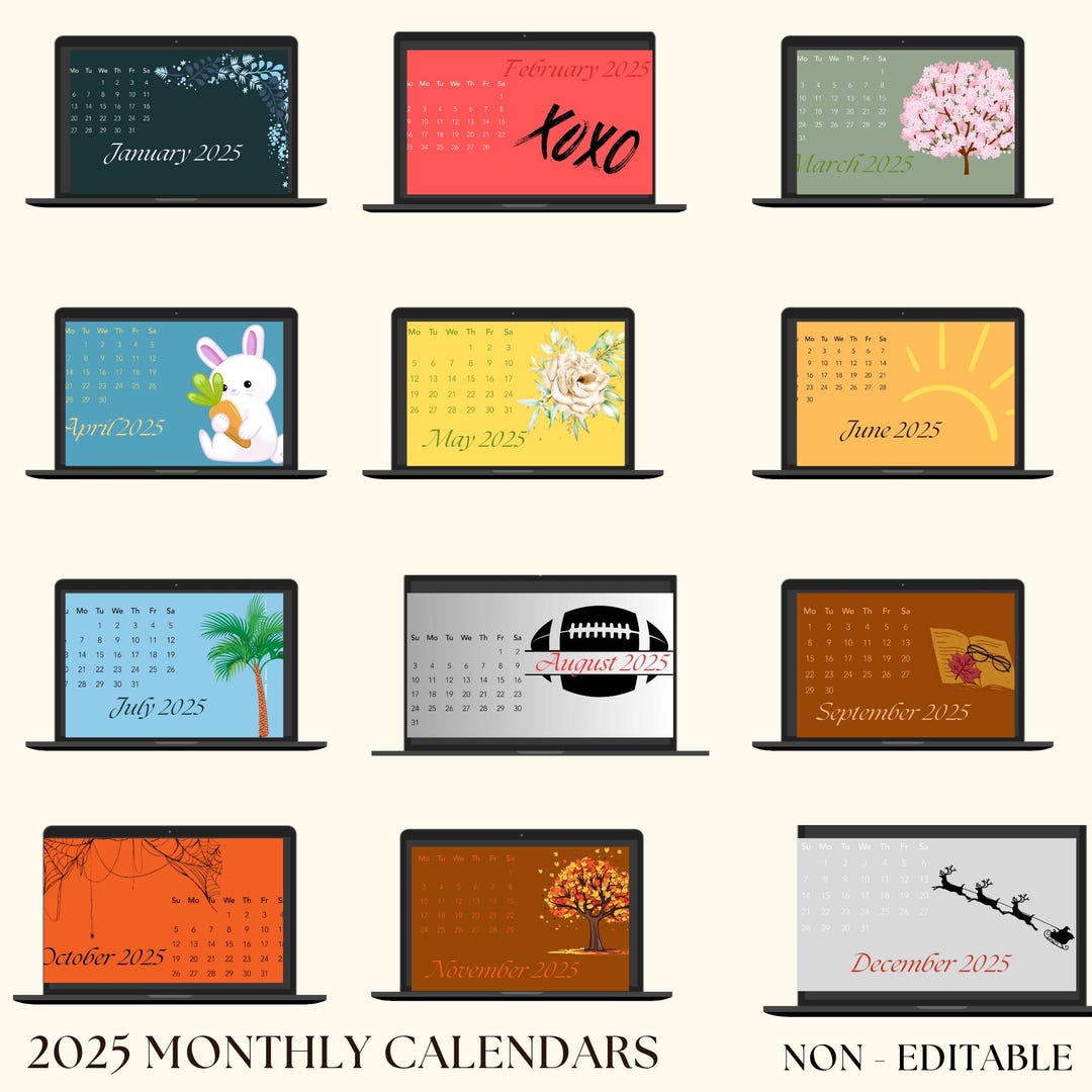 2024-2025 Calendar Computer Wallpaper Digital Desktop Organizer ...