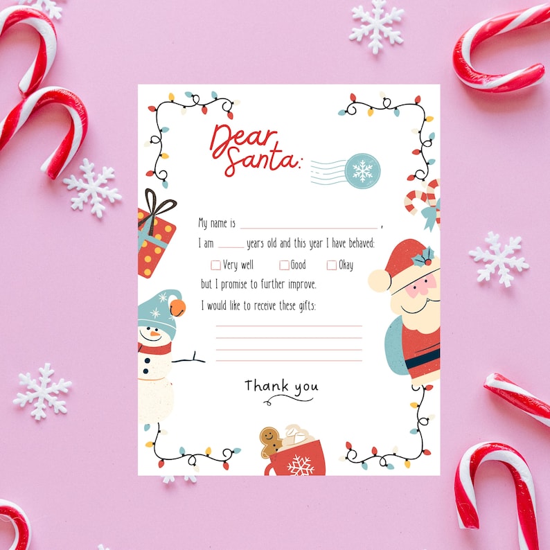 Printable Santa Letter Template, Personalized Letter From Santa ...