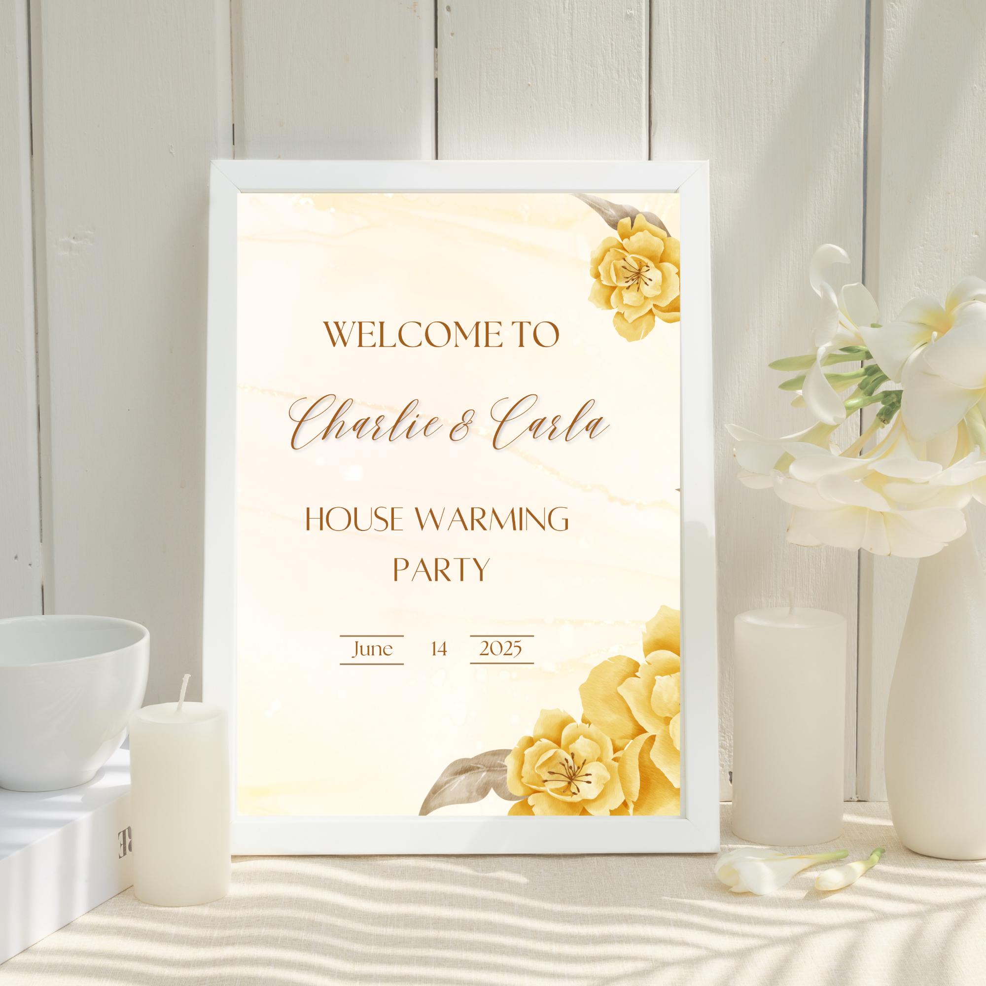 Welcome Board, Welcome to Our Home, Housewarming Party Sign, Floral ...