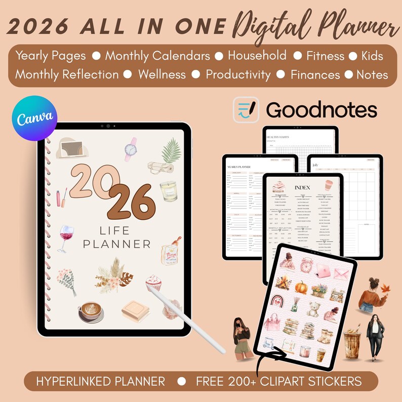 Digital Planner 2026, Dated Digital Planner, Goodnotes Notability ...