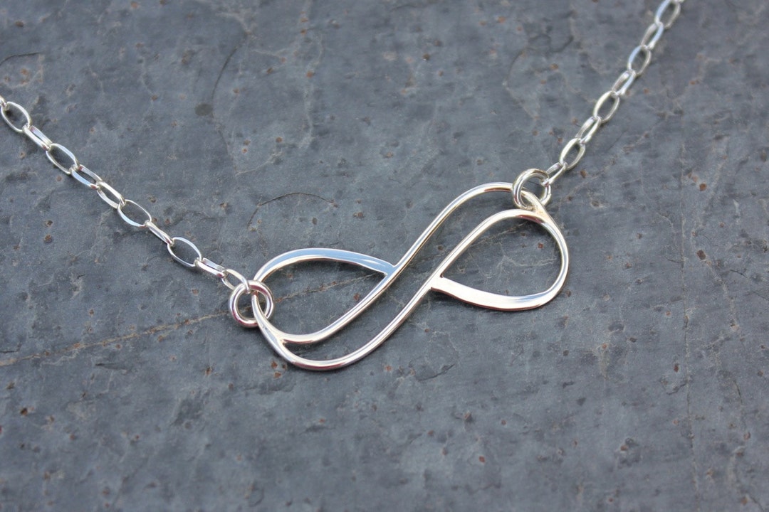 Large Infinity Sign Sterling Silver Necklace Free Shipping USA Eternal ...