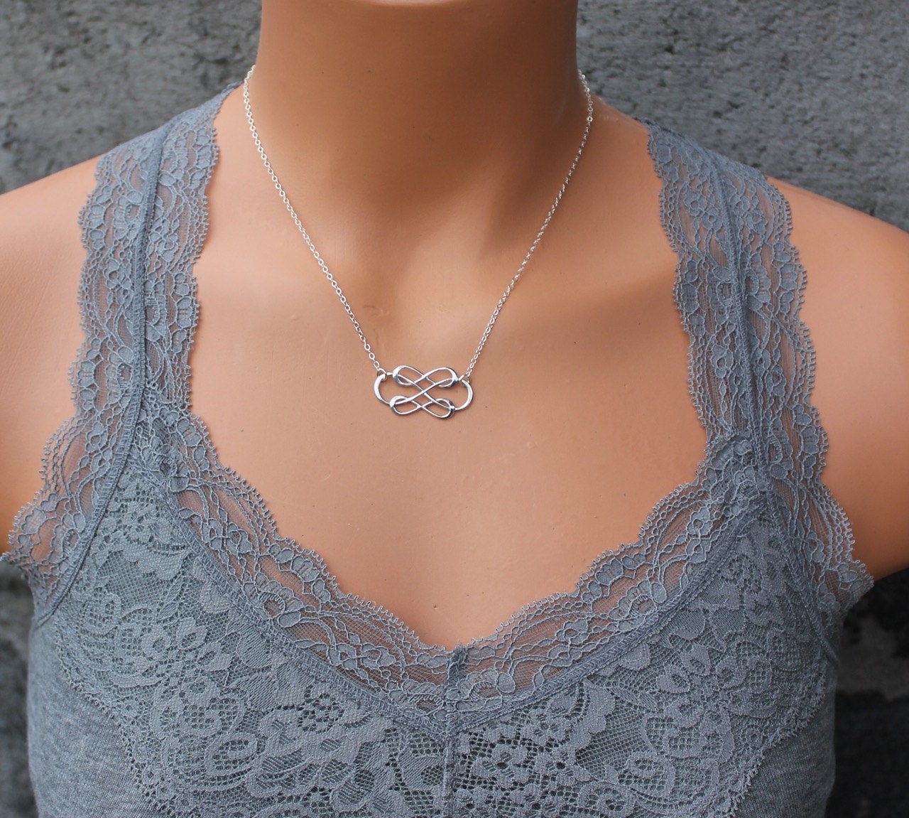 Triple Infinity Necklace Sterling Silver Infinity Sign and - Etsy