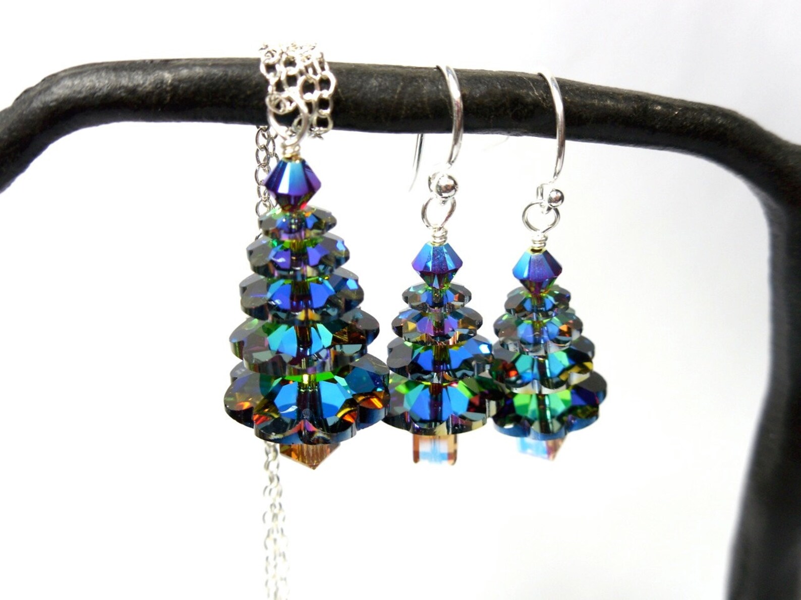 Color Changing Crystal Christmas Tree Sterling Silver Jewelry | Etsy