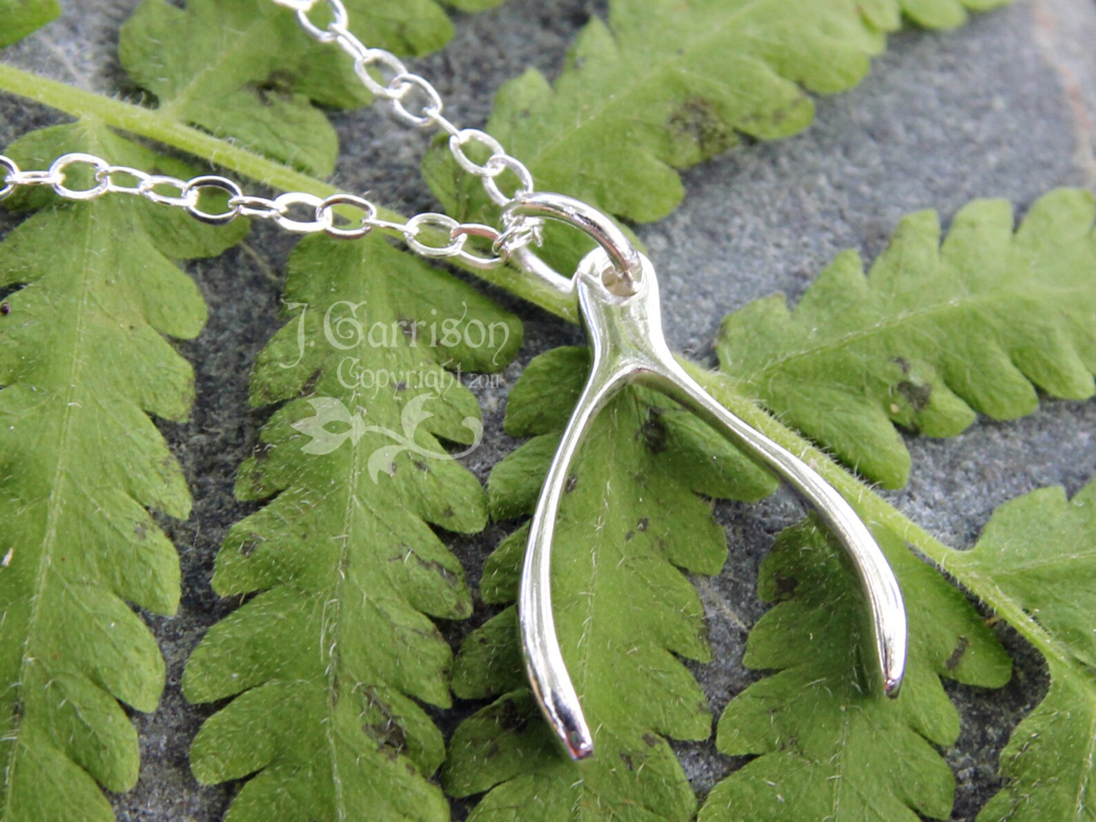 Silver Wishbone Necklace- Good Luck Charm & Delicate Sterling Silver ...
