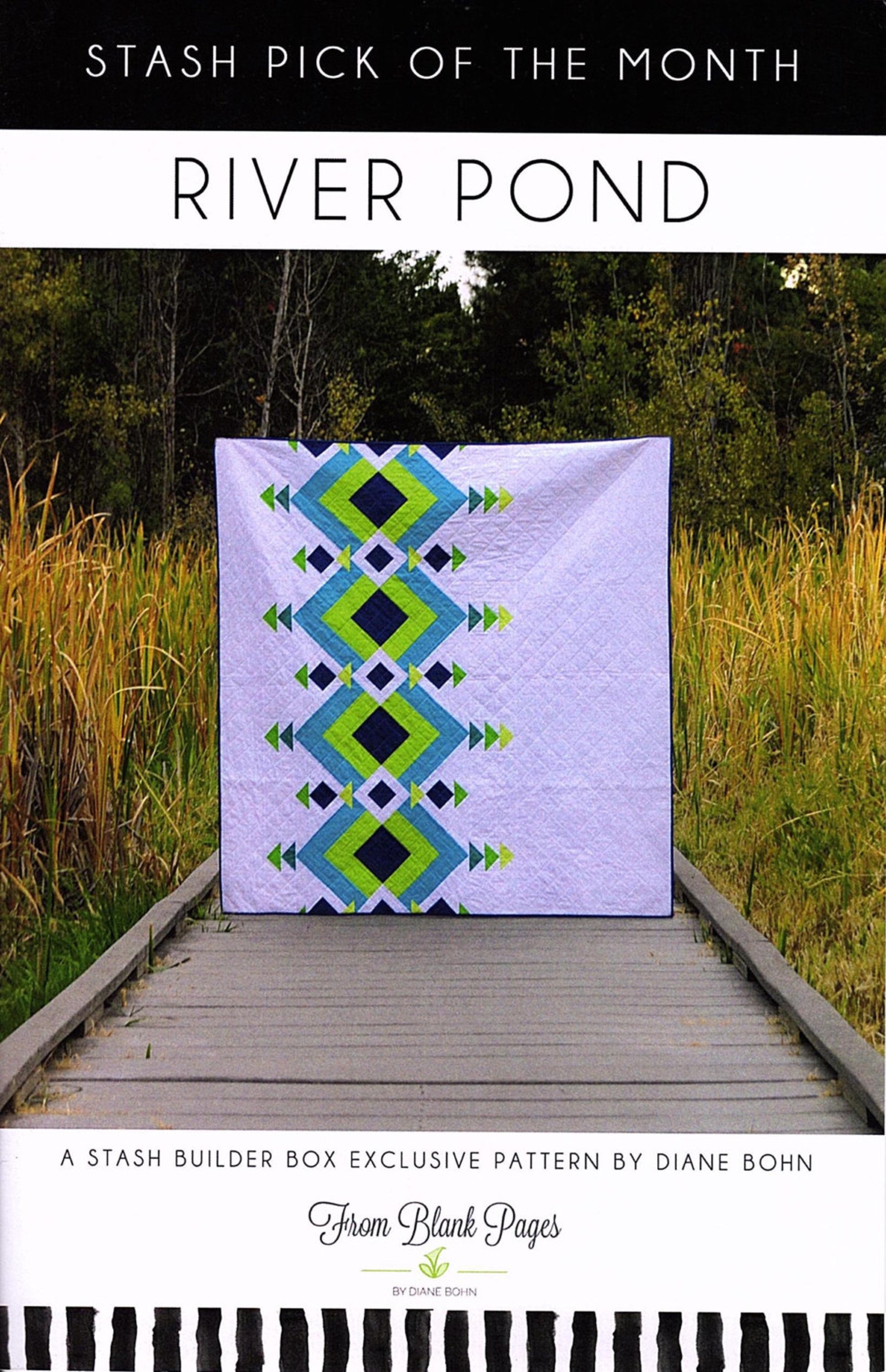 River Pond 102, Easy Quilt Pattern, Quilt Pattern PDF, Geometric Quilt ...