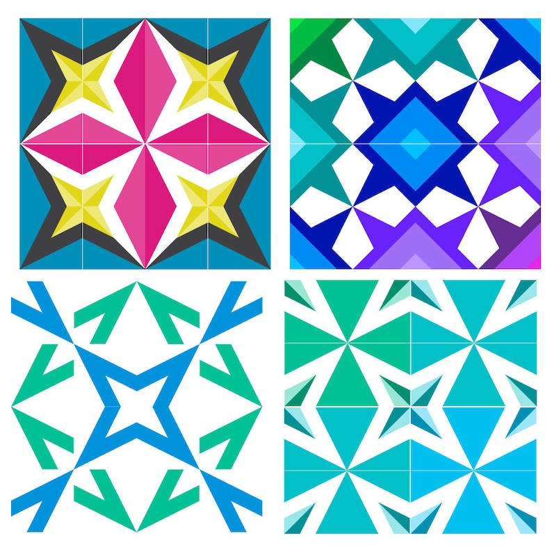 Rockstar 228 18 inch quilt block Paper Piecing Quilt | Etsy