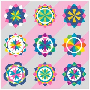 Celestial Star Bundle, 4 Block Sizes: 9 Inch 12 Inch 18 Inch 24inch ...