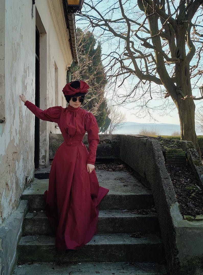 Victorian 1890s Style Dress, Day Dress, Bodice and Skirt, Historical ...
