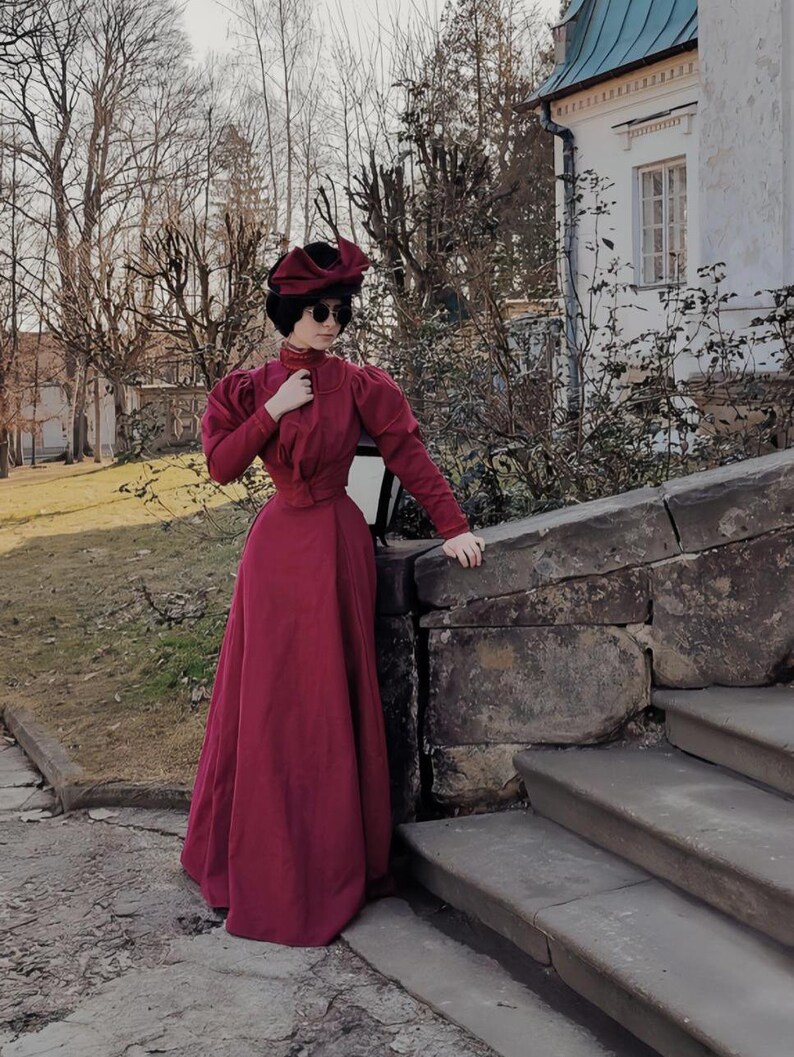 Victorian 1890s Style Dress, Day Dress, Bodice and Skirt, Historical ...