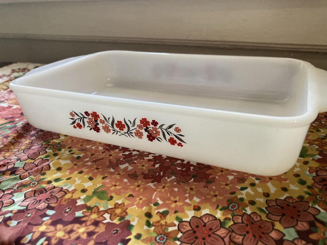 Fire King Primrose 410 Casserole Milk Glass - Etsy