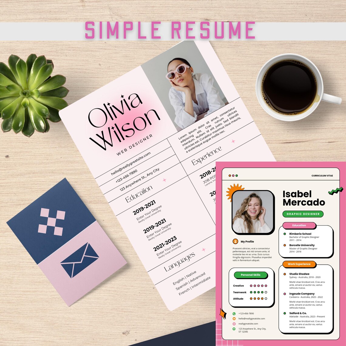 2024 Resume Template, Pink Resume, Girl Resume Template, Women CV ...