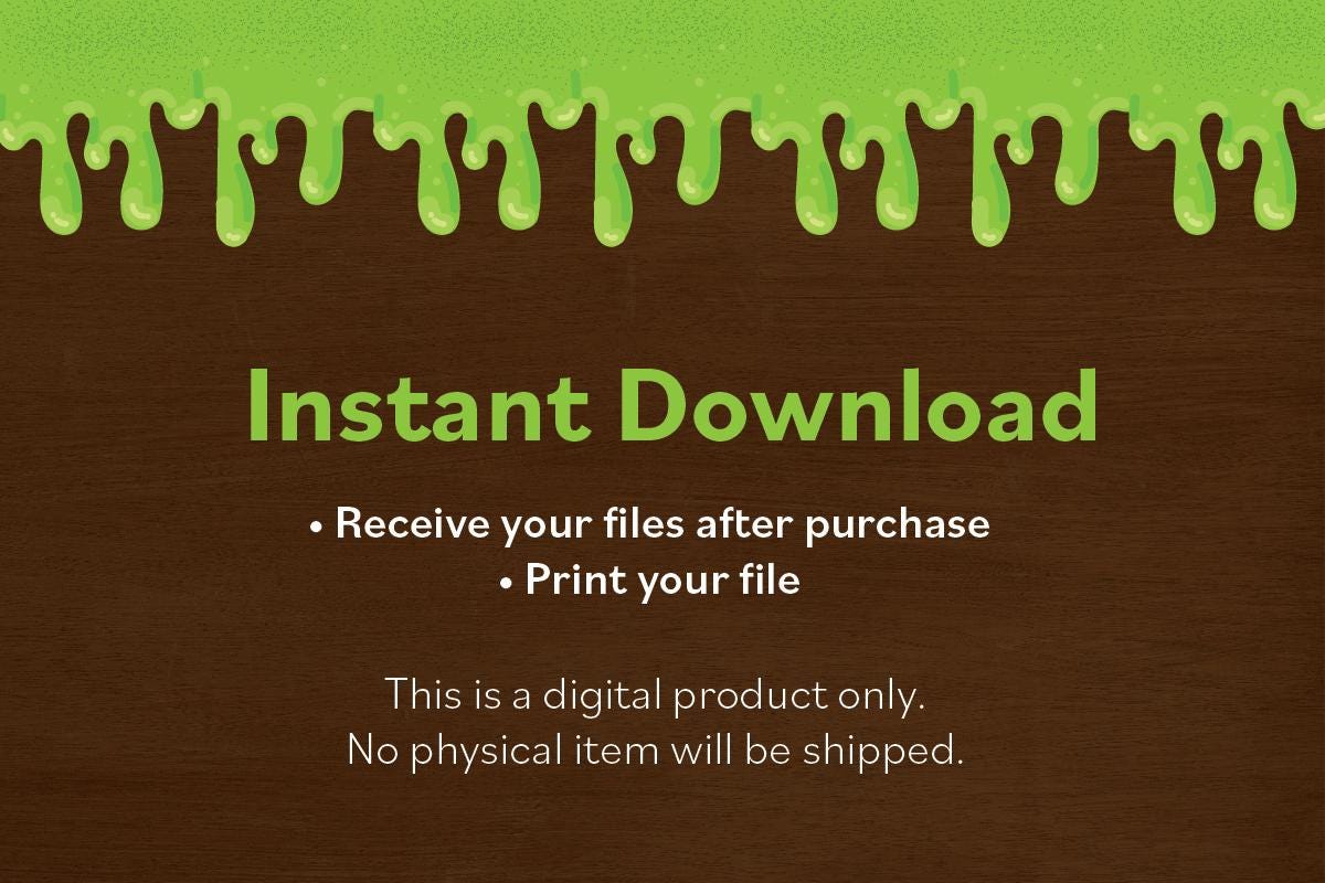 Printable Slime Bunting, DIY Slime Halloween Bunting, Slimey Garland ...