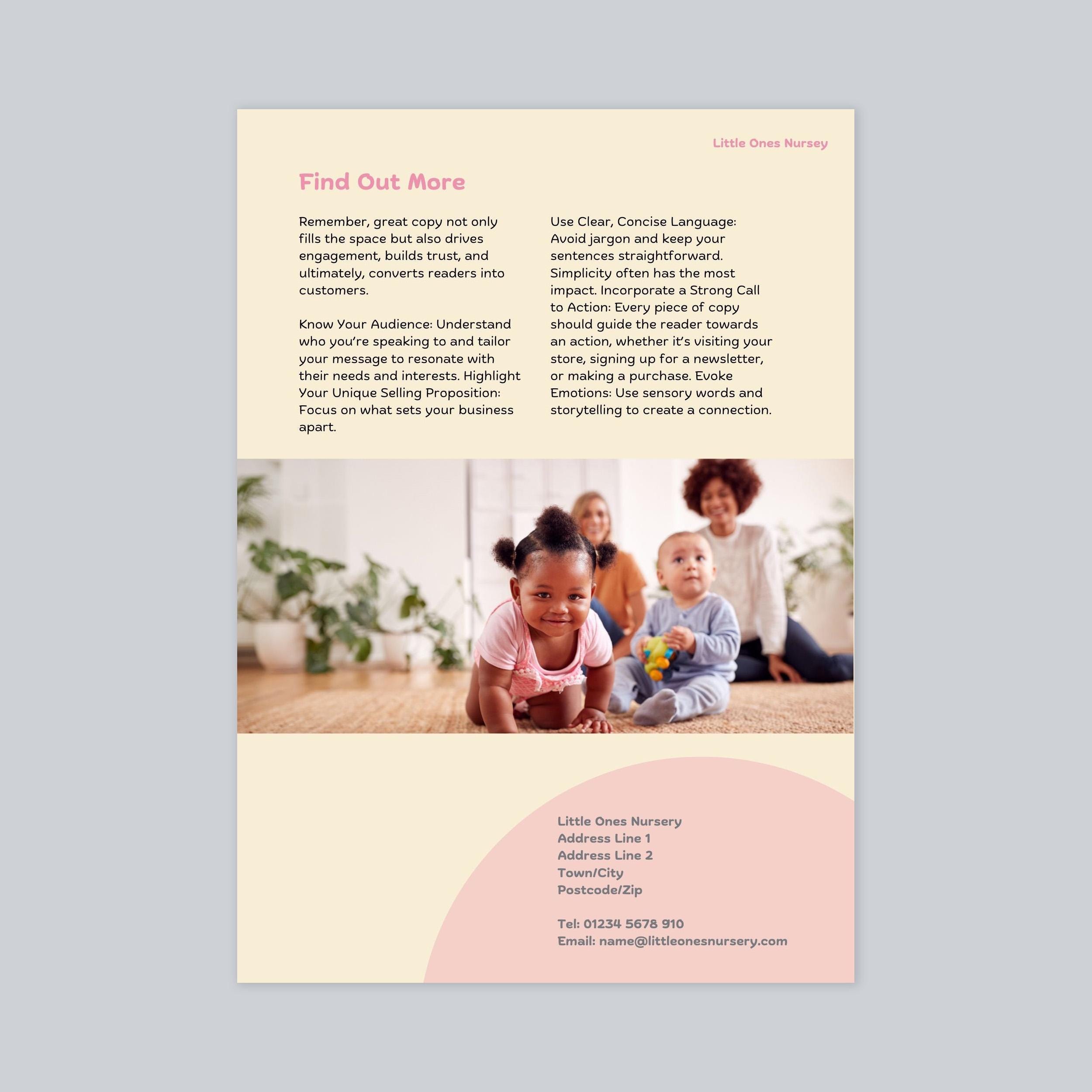 A4 4-page Nursery/preschool Brochure Canva Template - Etsy