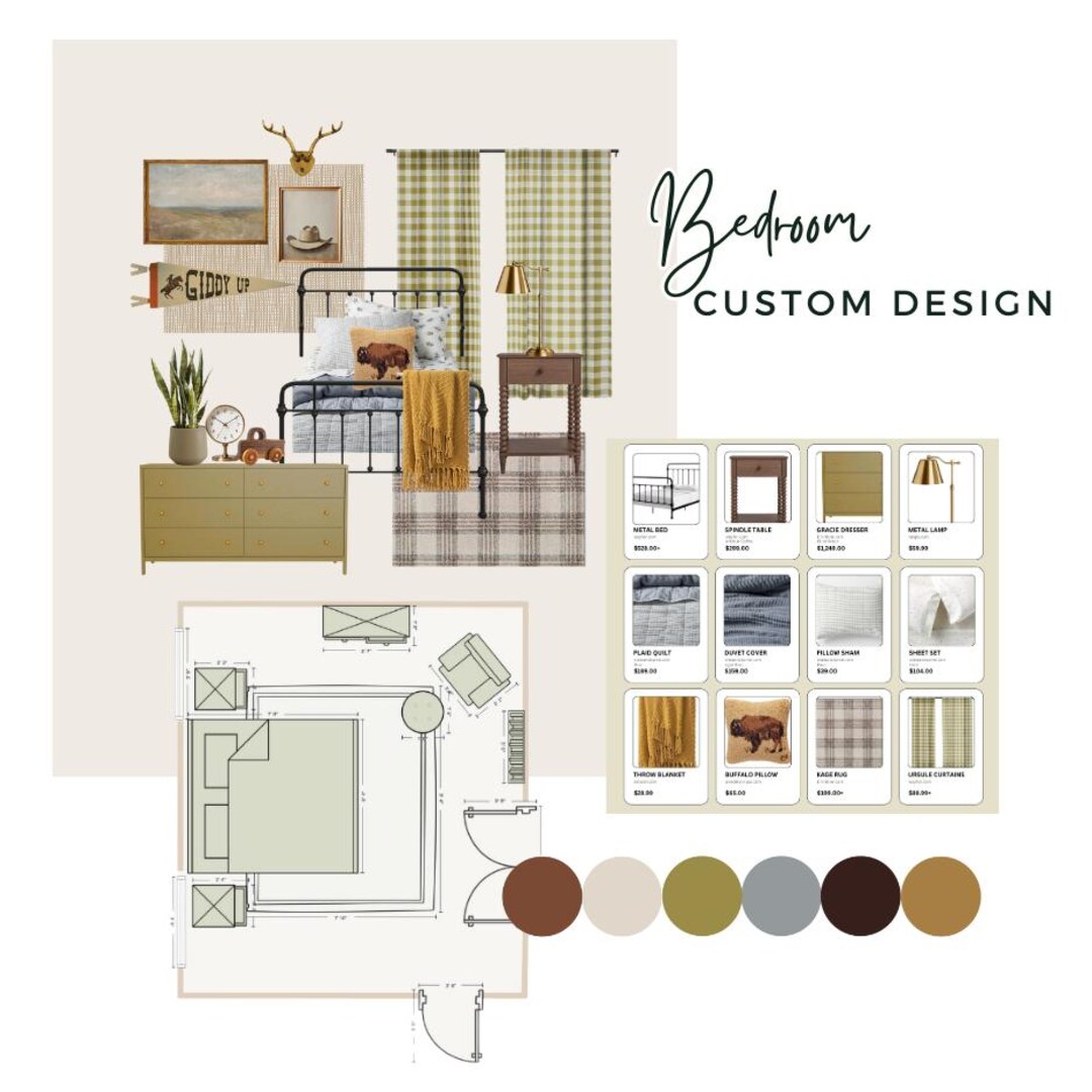 Custom Boy's Bedroom Design Package | E-design | Interior Design ...