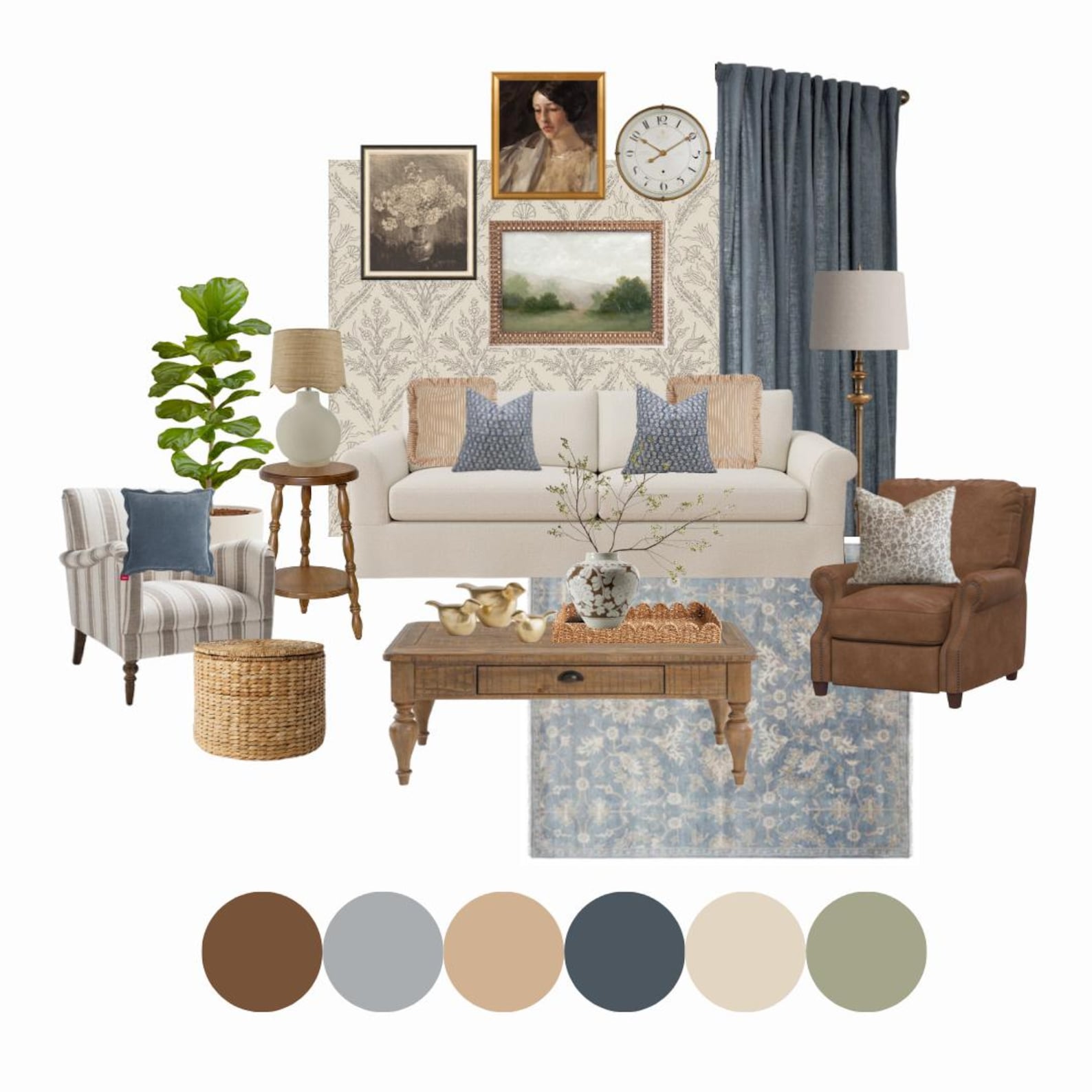 Ruth Living Room Design Package | Pre-made Interior Design Mood Board ...