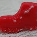 Red GLASS Boot Shoe Realistic Goofy Vintage Button, Size: 5/8" Across ...