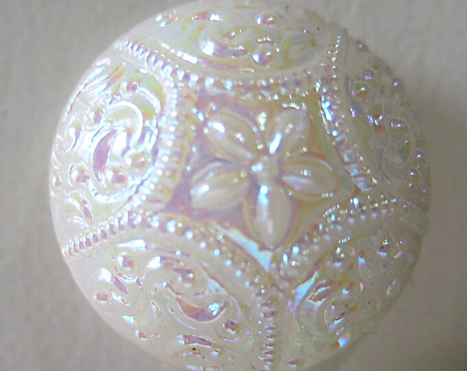 NBS Small Aurora White Glass Button West Germany - Etsy
