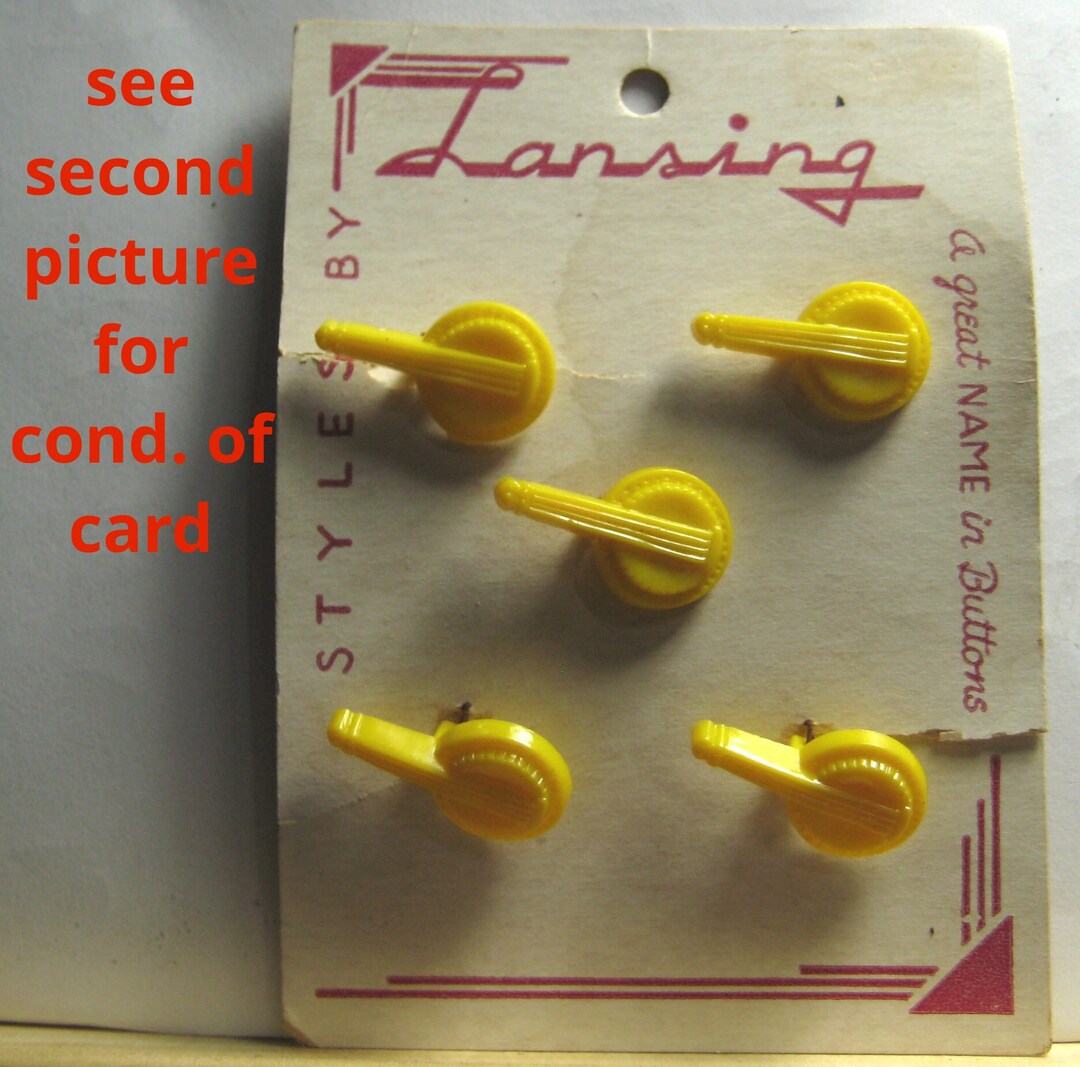 Vintage 1940's Banjo Buttons From the Musical Set on Orig. Store Card ...