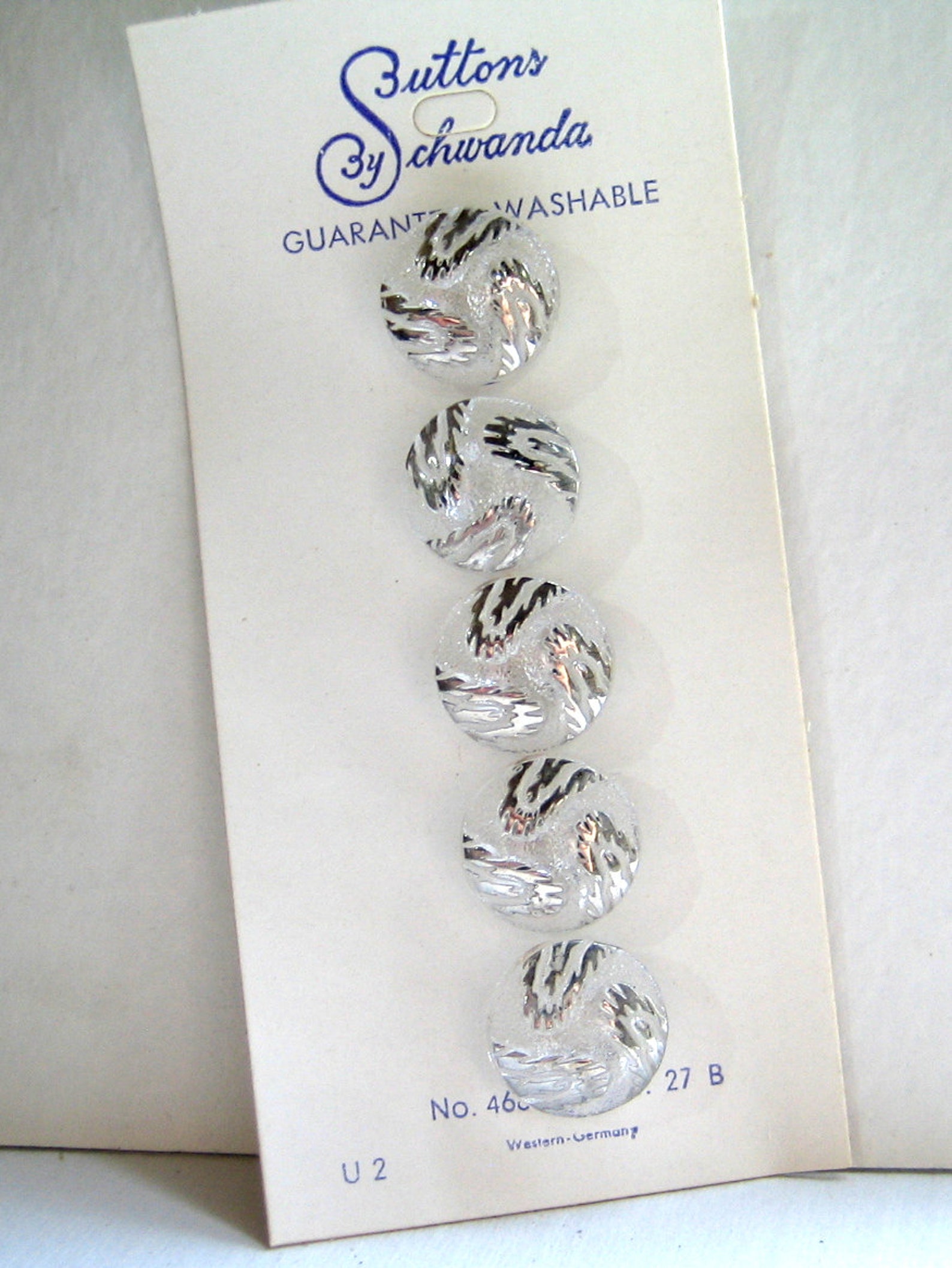 Clear Glass Buttons With Textured Background and Silver Luster - Etsy