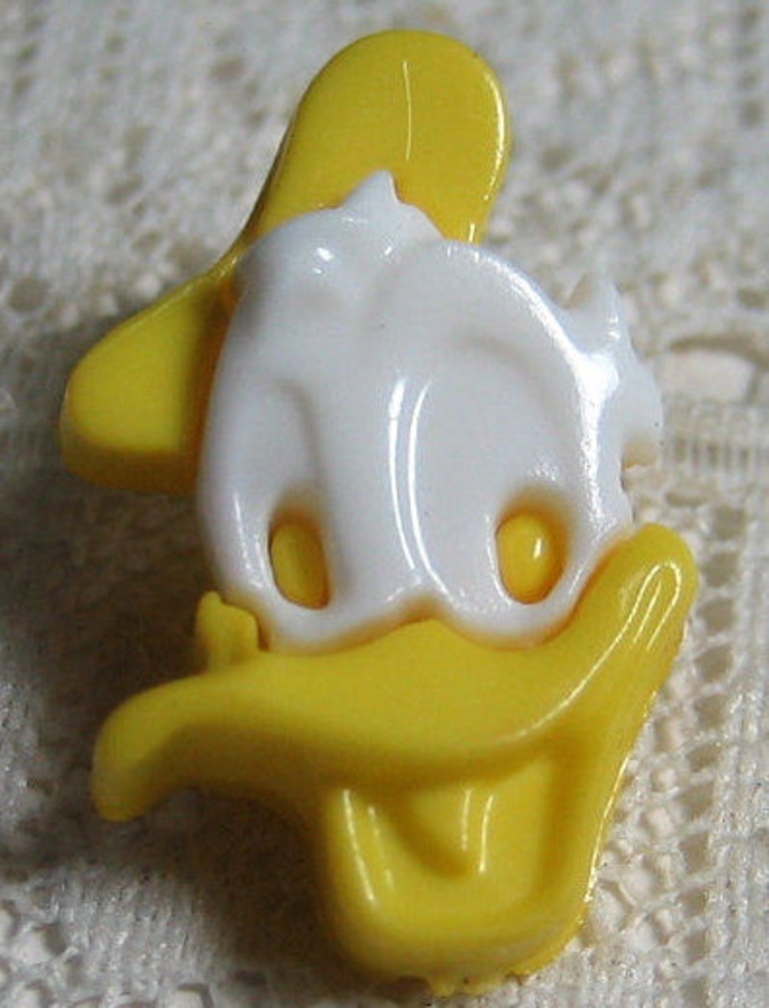 Bright Yellow Donald Duck Plastic Snaptogether Button Backmarked ...