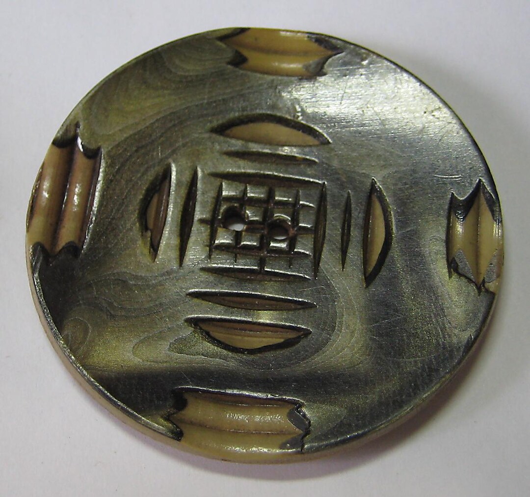 Layered Celluloid Button, NBS Large - Etsy