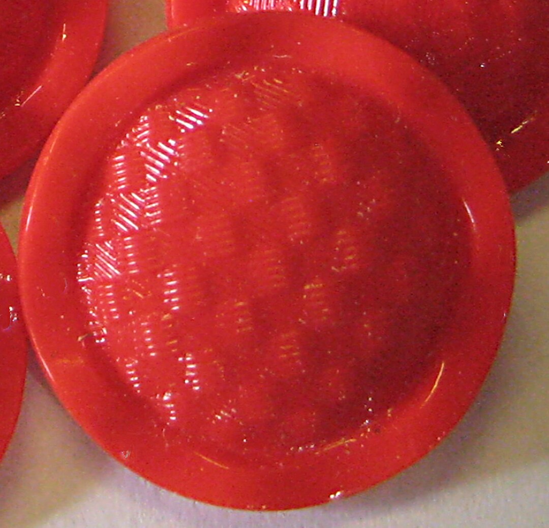 Red Glass Button With Basketweave Pattern Vintage 50s Size 7/8 Inch - Etsy