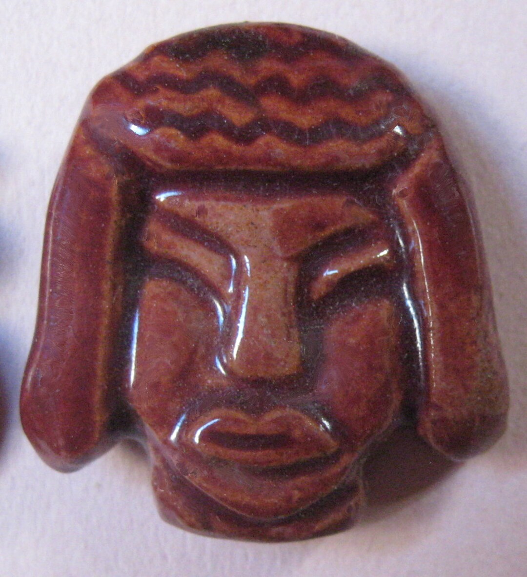 1964 Elizabeth Tenney Ceramic Head Button NBS Medium - Etsy
