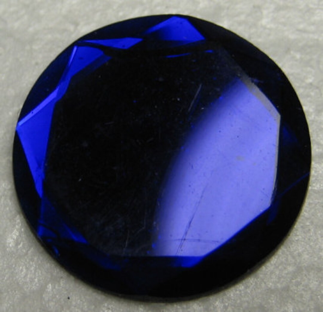 Antique Cobalt Glass Mirror Metal Back Button NBS Medium - Etsy