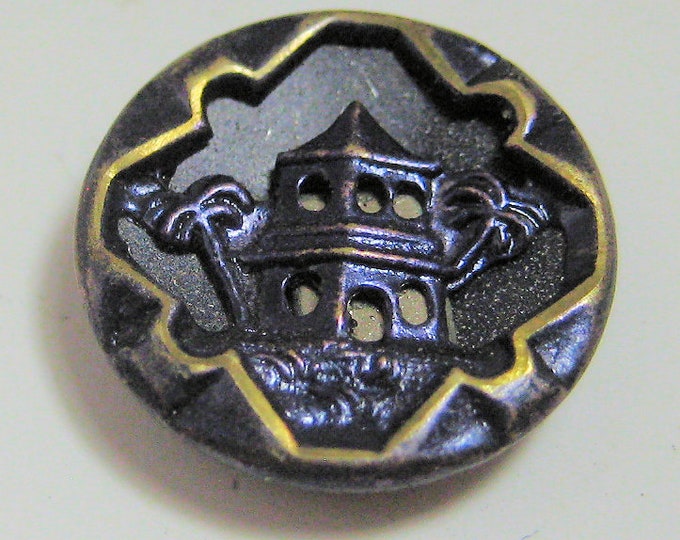 Small Antique Picture Button With Orig. Blue Tint #2 - Etsy