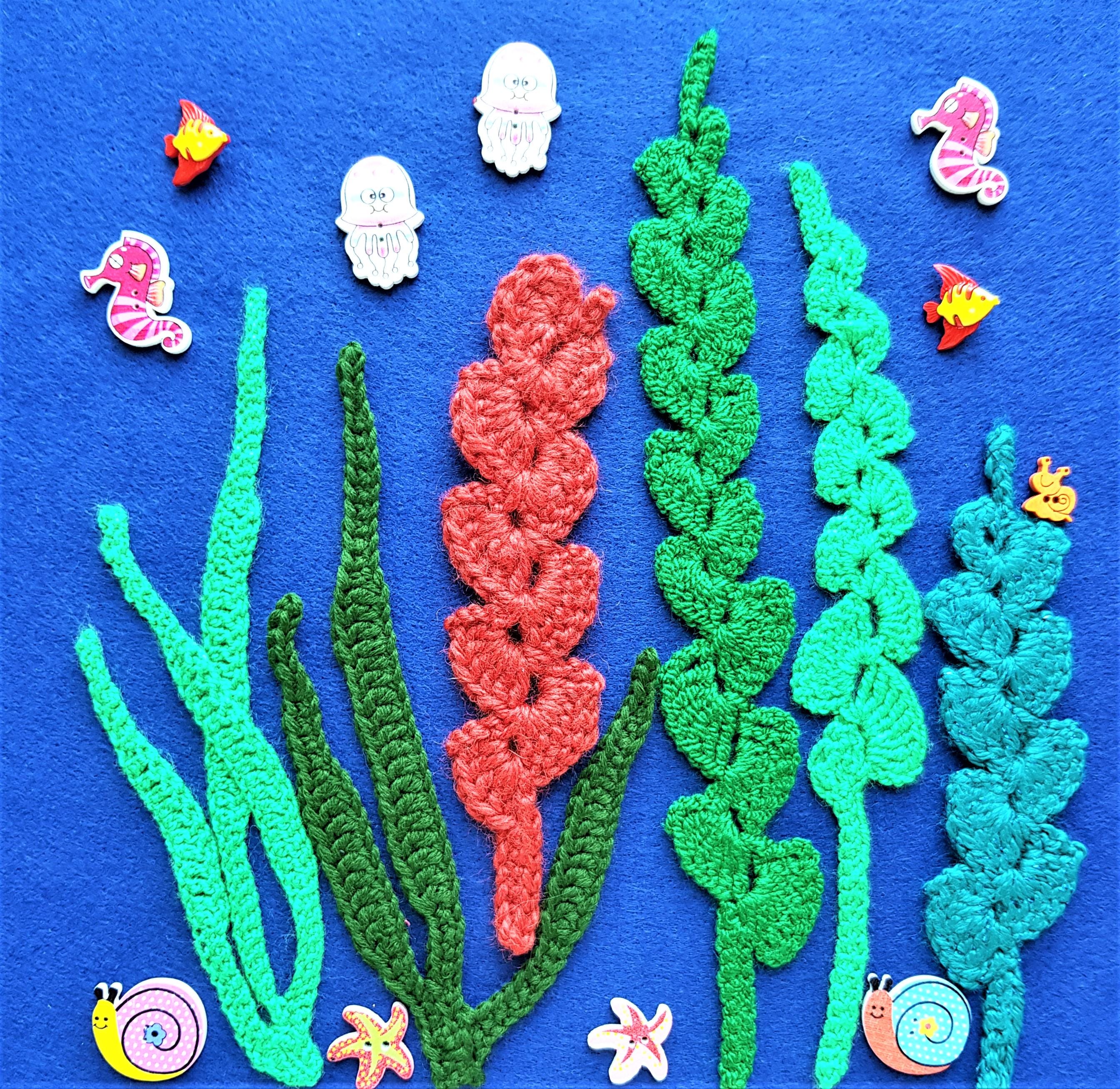 Crochet Seaweed Applique Pattern: DIY Ocean Decor (PDF) - Etsy
