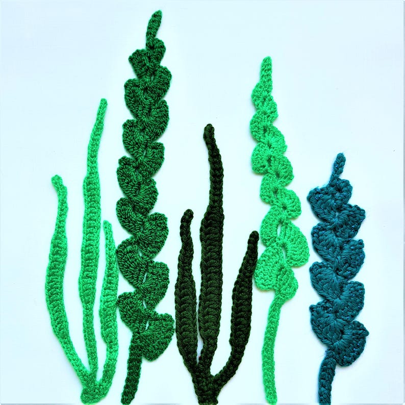 Crochet Seaweed Applique Pattern: DIY Ocean Decor (PDF) - Etsy