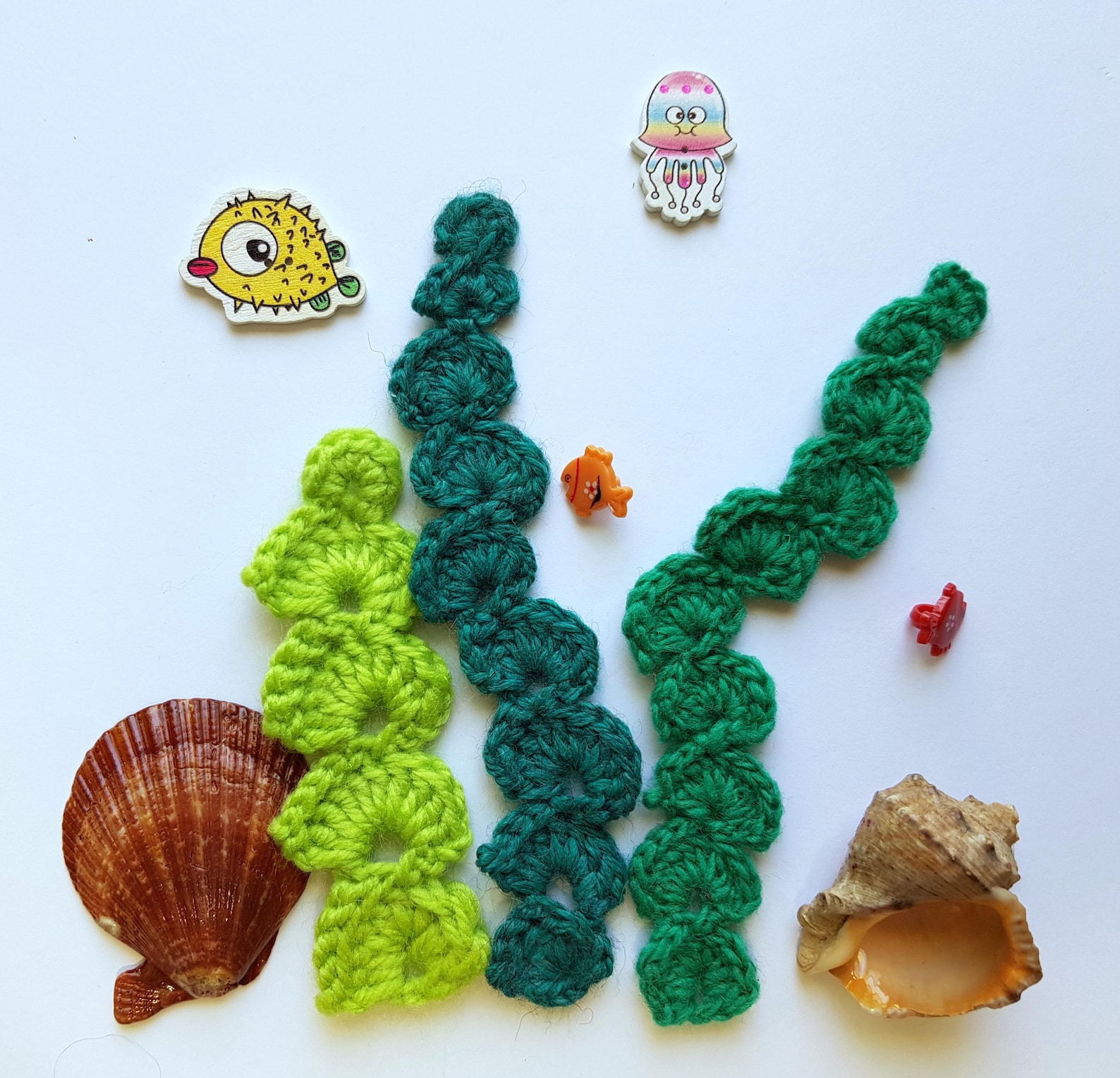 Crochet Seaweed Applique Pattern: DIY Water Plant (PDF Pattern) - Etsy