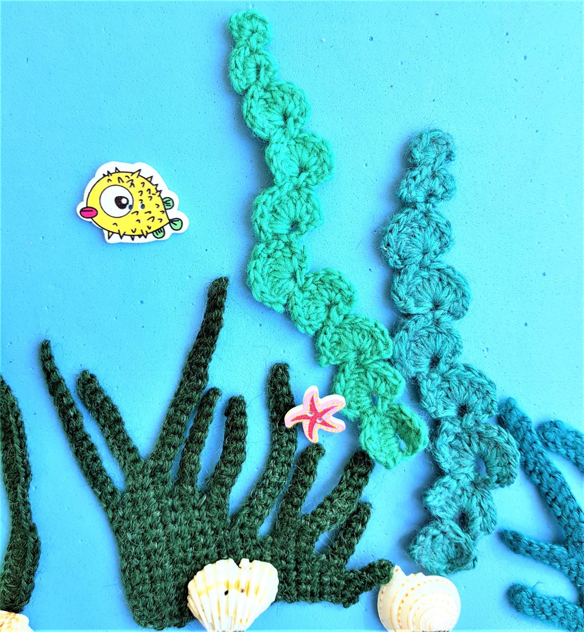 Crochet Seaweed Applique Pattern: DIY Water Plant (PDF Pattern) - Etsy