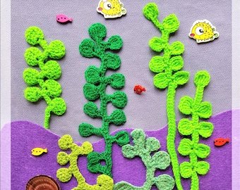 Crochet Seaweed Applique Pattern: DIY Ocean Decor (PDF) - Etsy