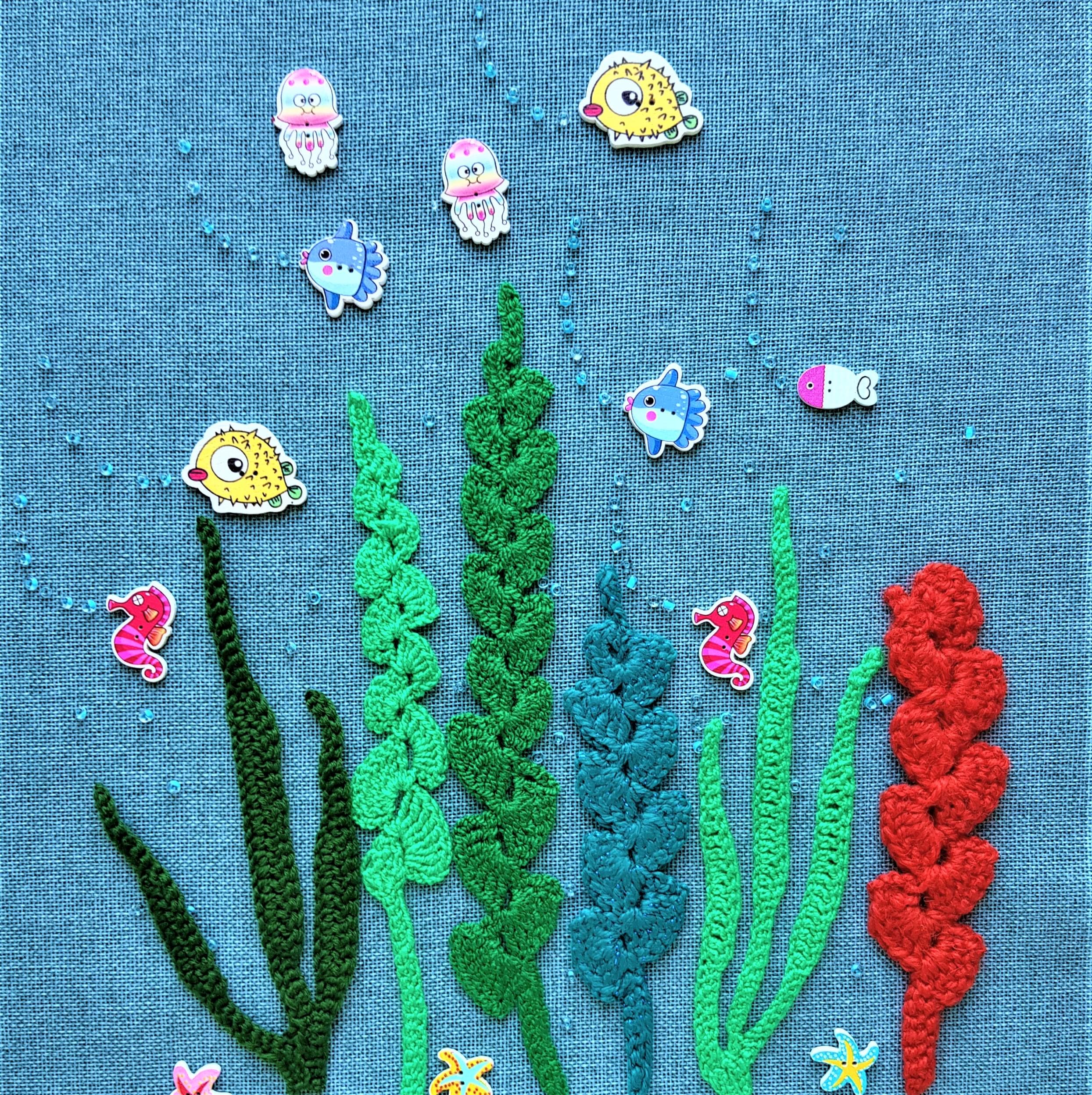 Crochet Seaweed Applique Pattern: DIY Ocean Decor (PDF) - Etsy