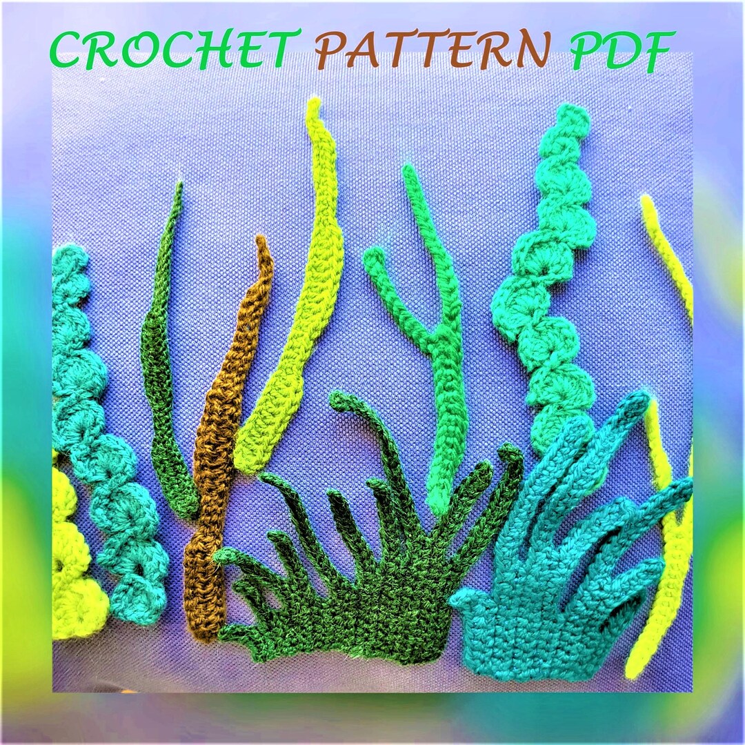 Crochet Seaweed Applique Pattern: DIY Water Plant (PDF Pattern) - Etsy