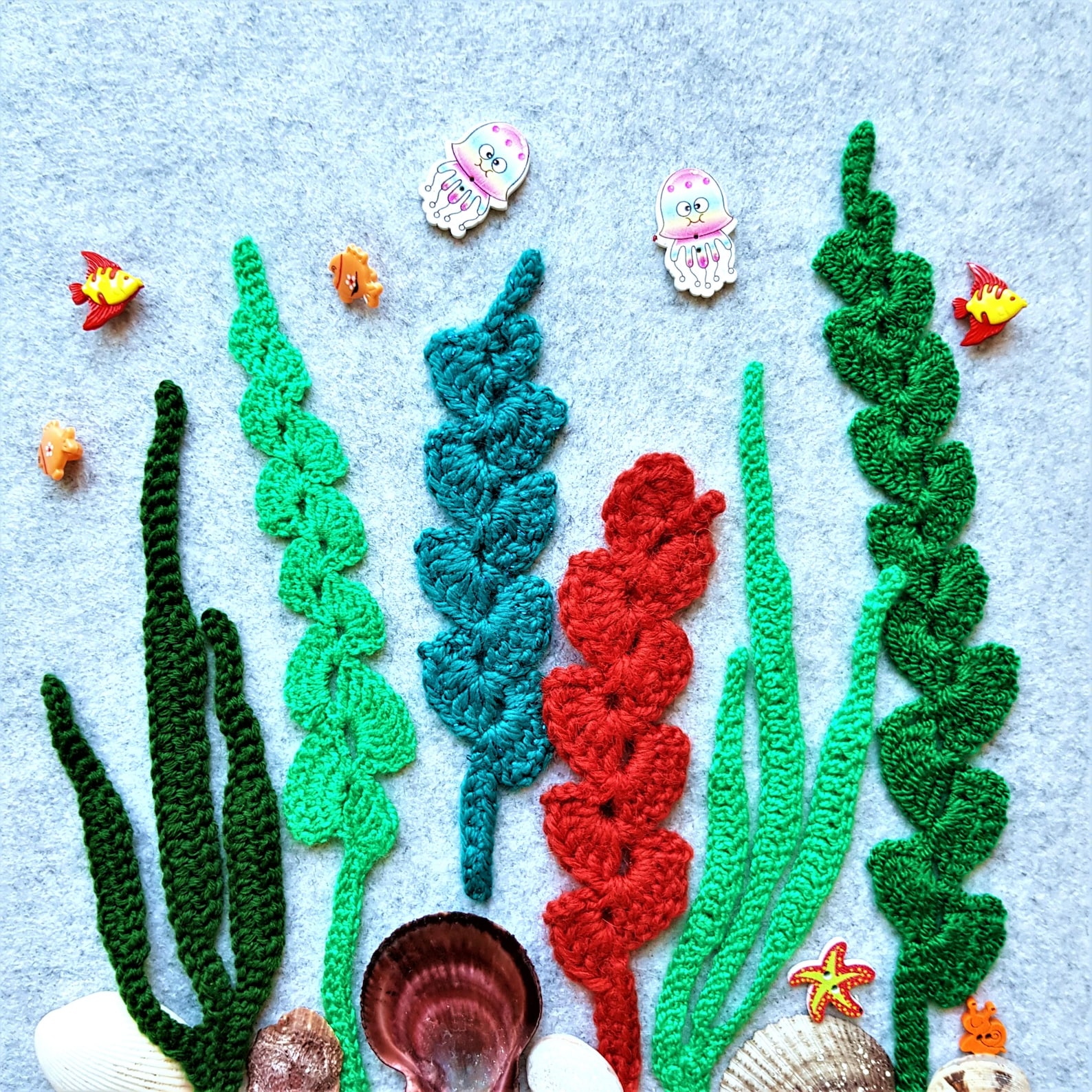Crochet Seaweed Applique Pattern: DIY Ocean Decor (PDF) - Etsy