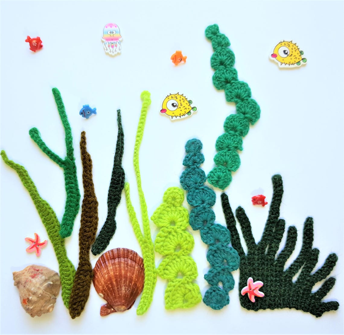 Crochet Seaweed Applique Pattern: DIY Water Plant (PDF Pattern) - Etsy